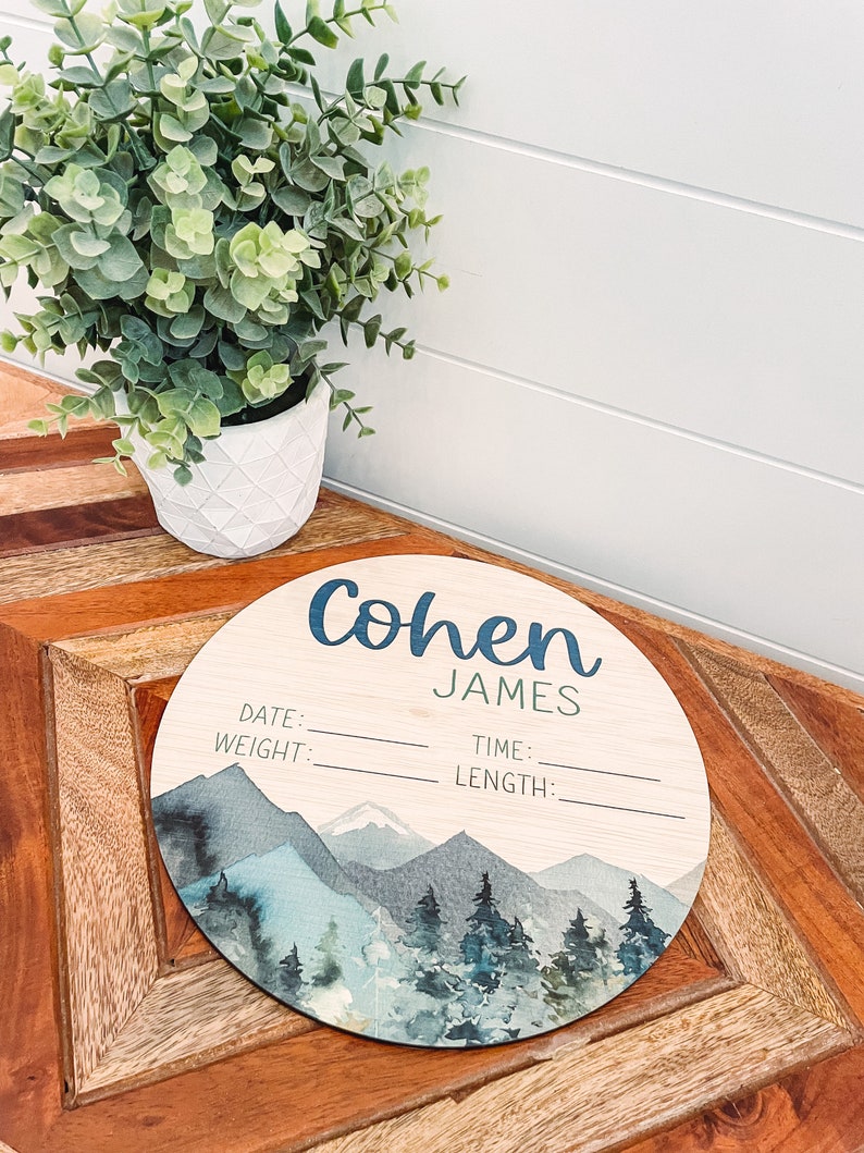 Birth Stats Wood Sign Birth Announcement Sign Baby Wooden - Etsy