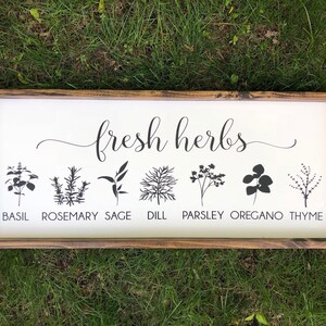 Fresh Herbs Wooden Sign, Kitchen Sign, Home Sign, Farmhouse Sign ...