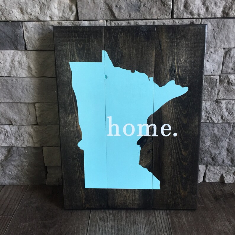 Rustic State Home Wooden Sign - Etsy