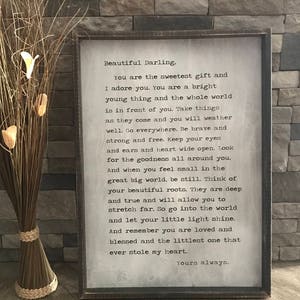 Beautiful Darling Quote Sign, Beautiful Darling Framed Wood Sign ...