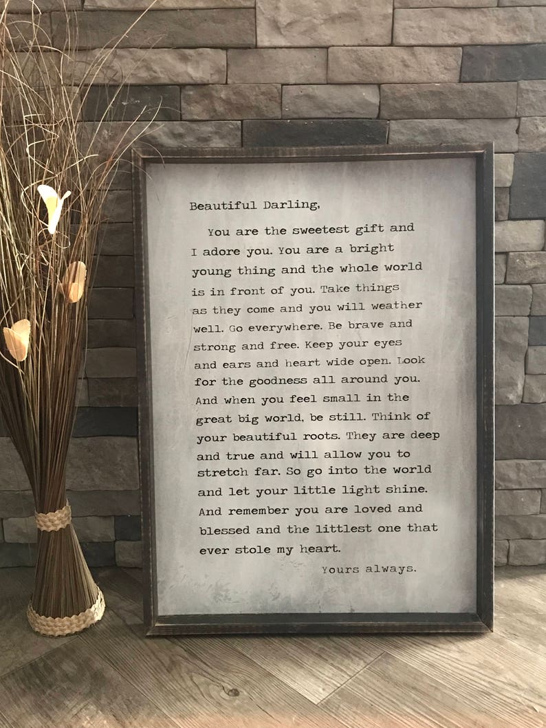 Beautiful Darling Quote Sign Beautiful Darling Framed Wood | Etsy