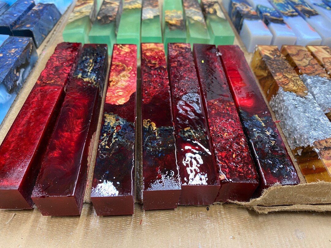 Dyed Box Elder Burl & Alumilite Pen Blanks limited Edition - Etsy