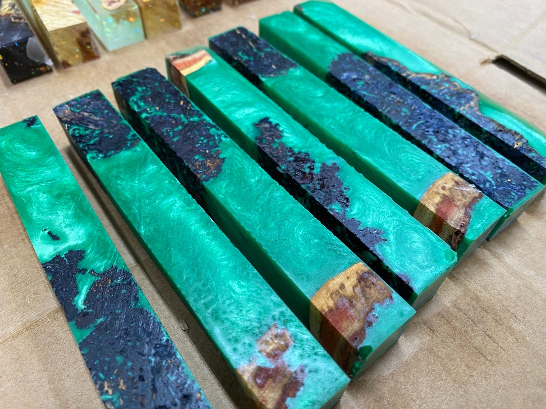 Dyed Box Elder Burl & Alumilite Pen Blanks limited Edition - Etsy