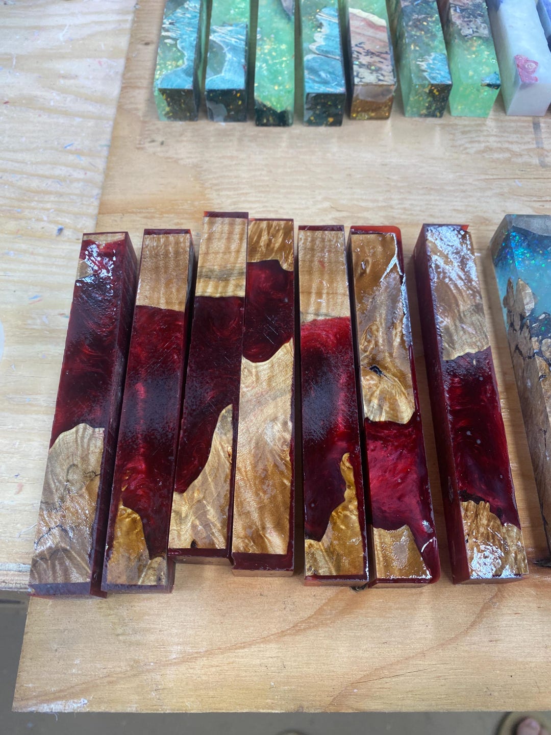 Stabilizied Maple Burl & Alumilite Pen Blanks limited Edition - Etsy
