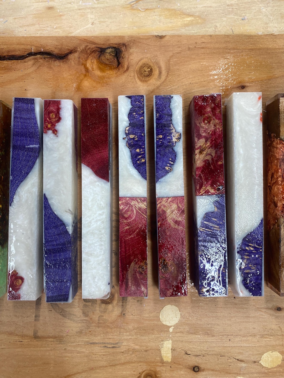 Dye Stabilized Box Elder Burl & Alumilite Pen Blanks (limited Edition) - Etsy