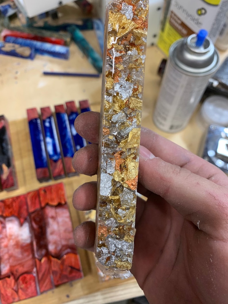 Gold Silver & Copper Leaf Pen Blanks | Etsy