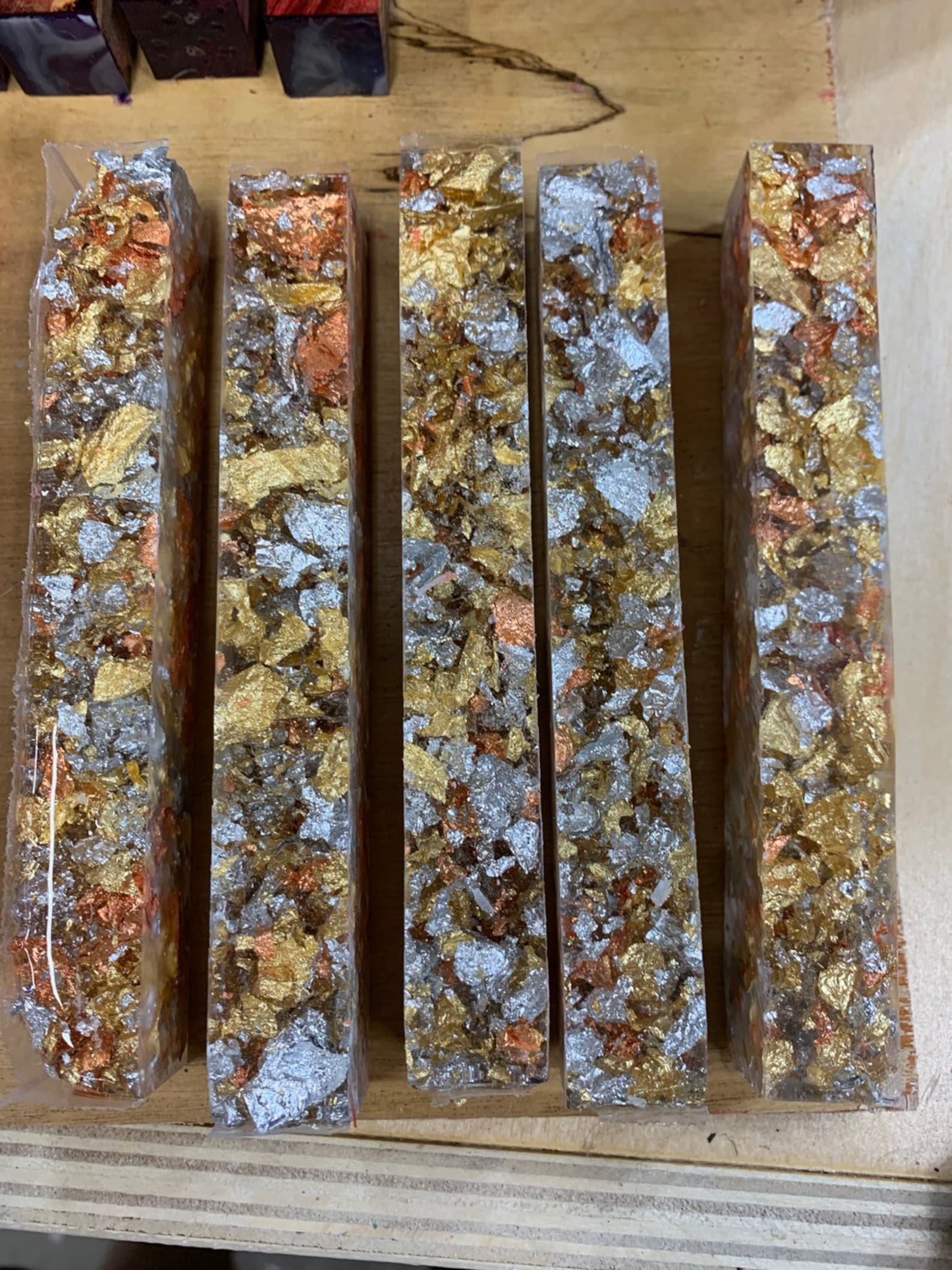 Gold Silver & Copper Leaf Pen Blanks - Etsy