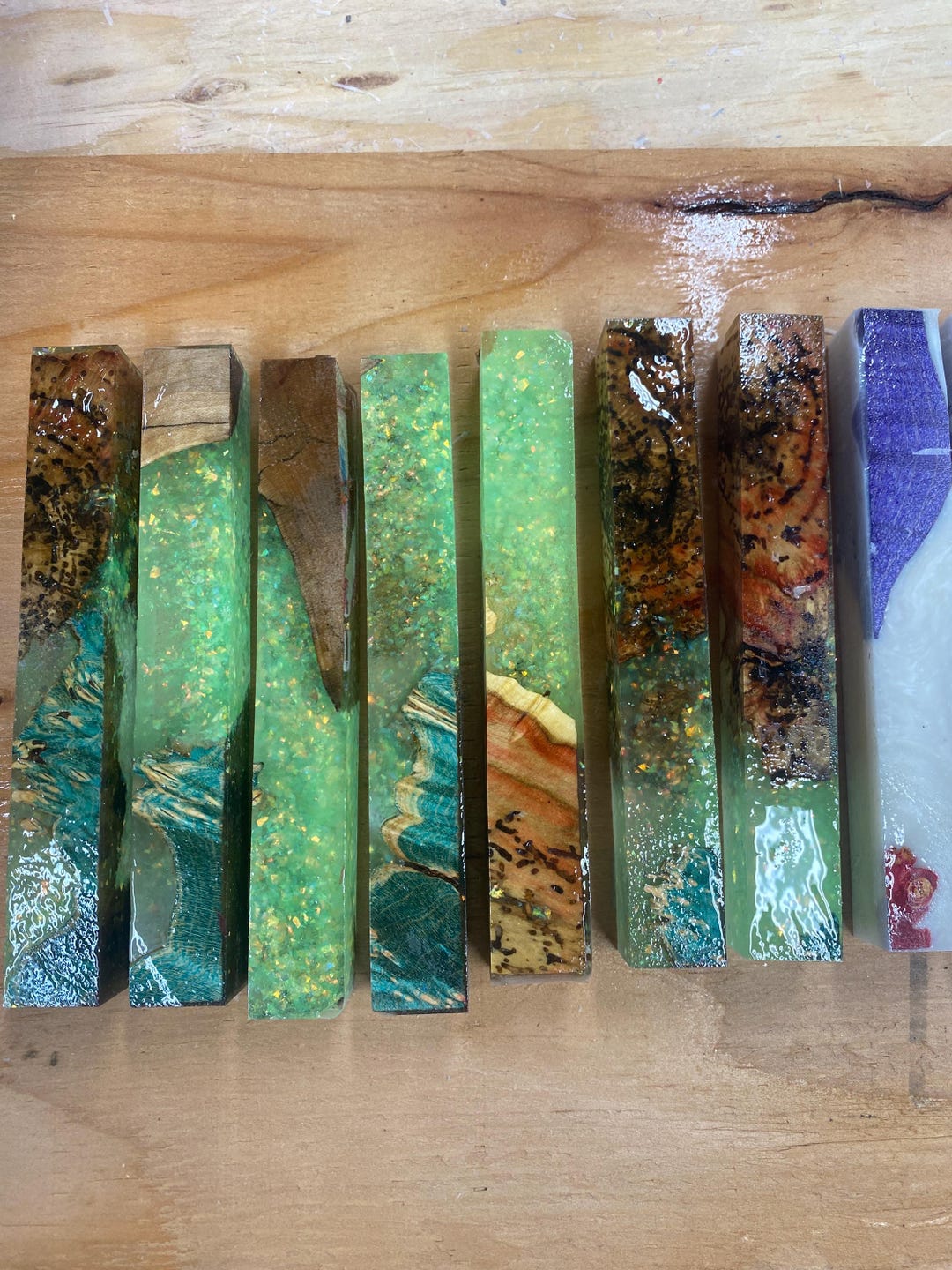 Dye Stabilized Box Elder Burl & Alumilite Pen Blanks (limited Edition ...