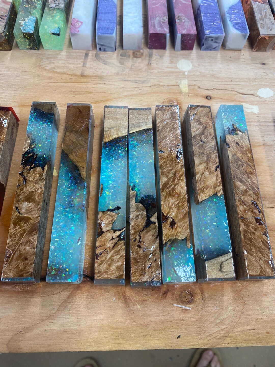 Stabilizied Maple Burl & Alumilite Pen Blanks limited Edition - Etsy