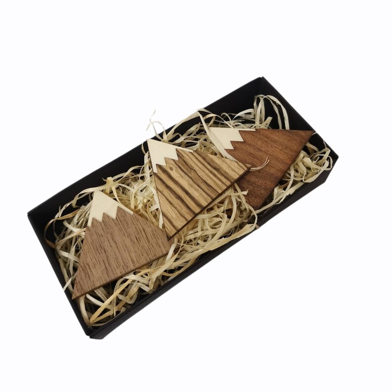 Wooden Mountain Magnets 3pcs Fridge Magnets Peak Magnets - Etsy