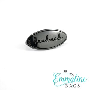 Metal Bag Label - Oval With "handmade" - Etsy