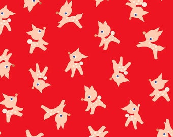 Ruby Star Deer Fabric - Etsy