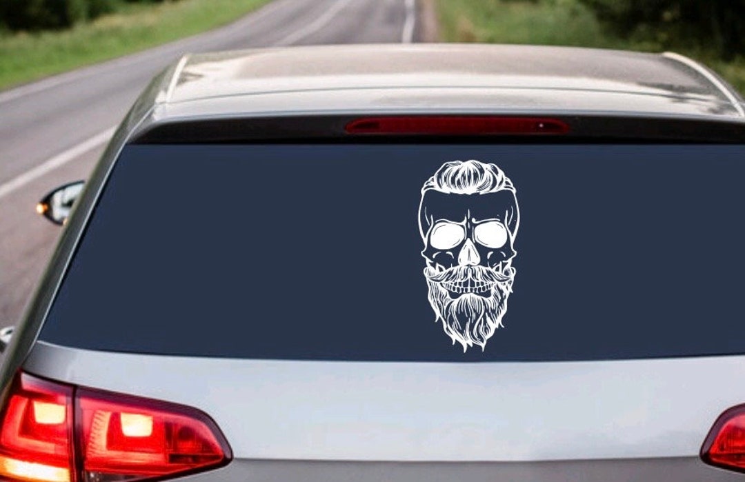 Bearded Skull Bumper Sticker- Car Decal-laptop Sticker- Tumbler Sticker ...