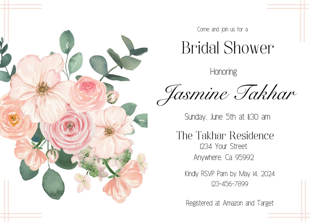 Bridal Shower Invitation Digital - Etsy