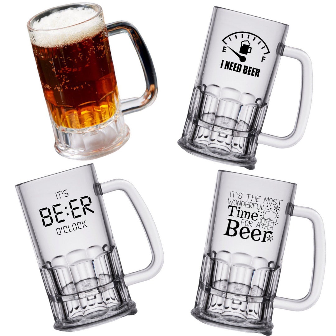 Personalized Beer Mug 10 Oz Customizable Plastic Beer Mug Reusable