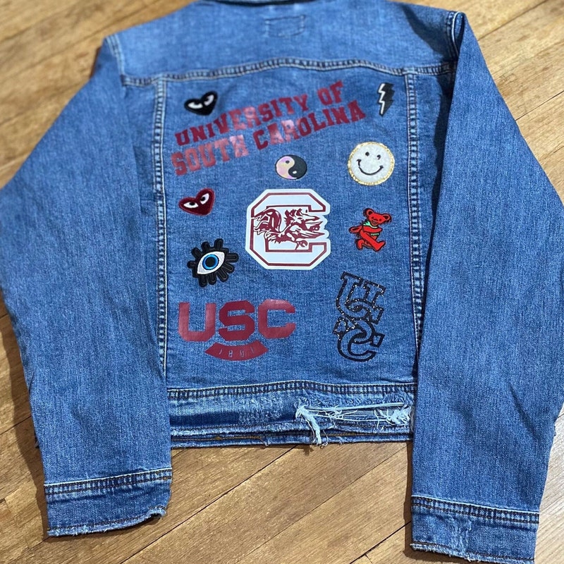 College Jean Jacket - Etsy