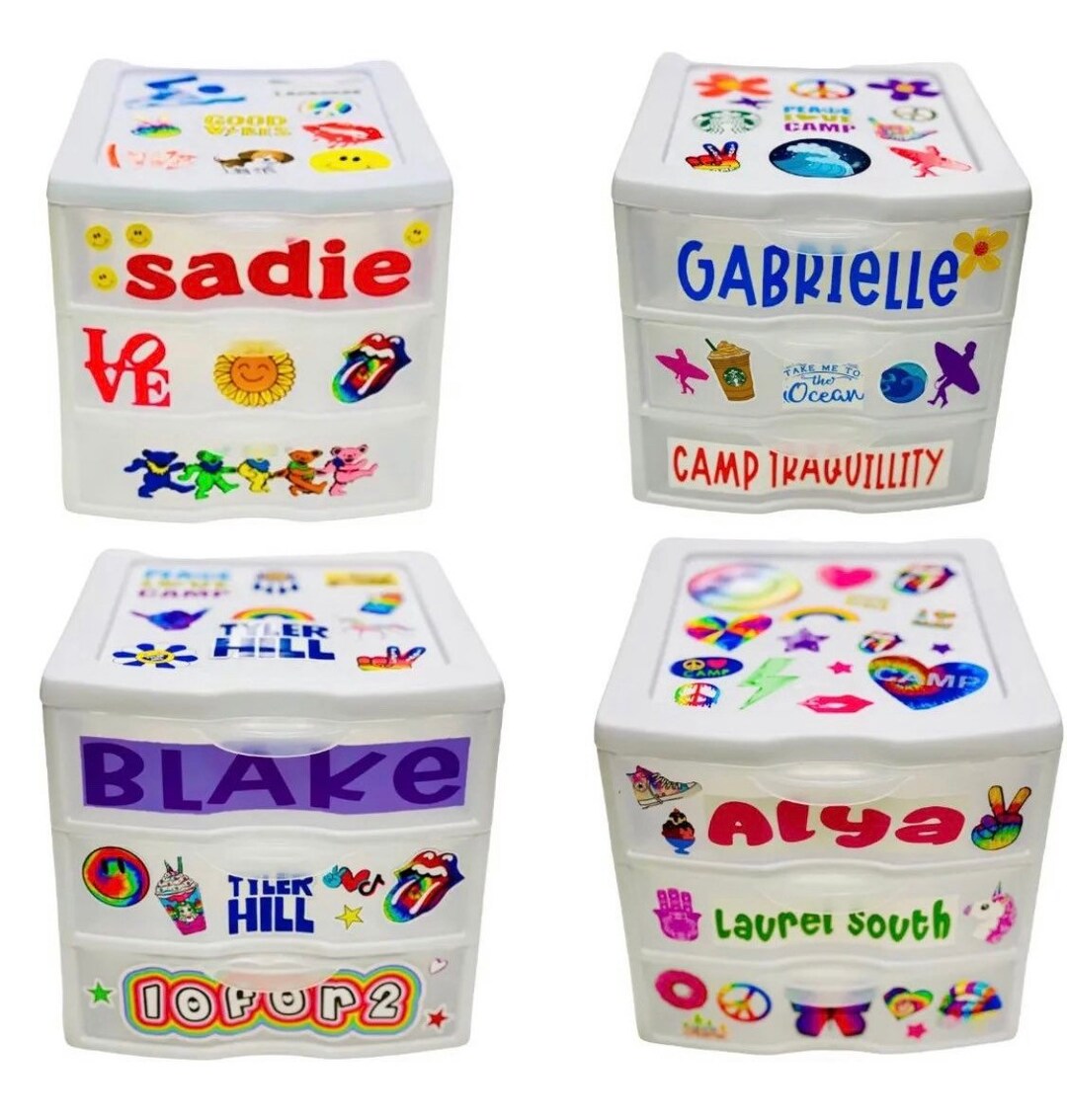 Custom Mini 3 Camp Drawer Set W/stickers & Personalization. Camp ...