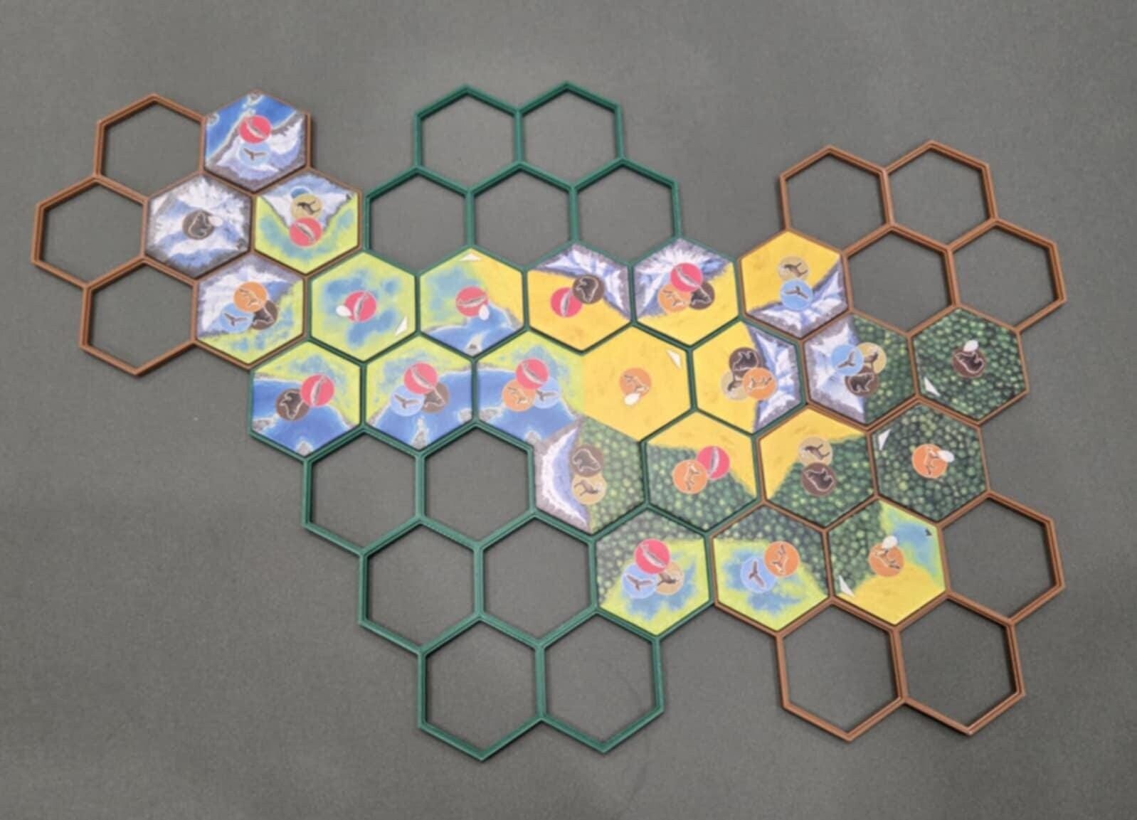 Cascadia Board Game Frame 3D Printed Modular Hexagonal Grid System - Etsy