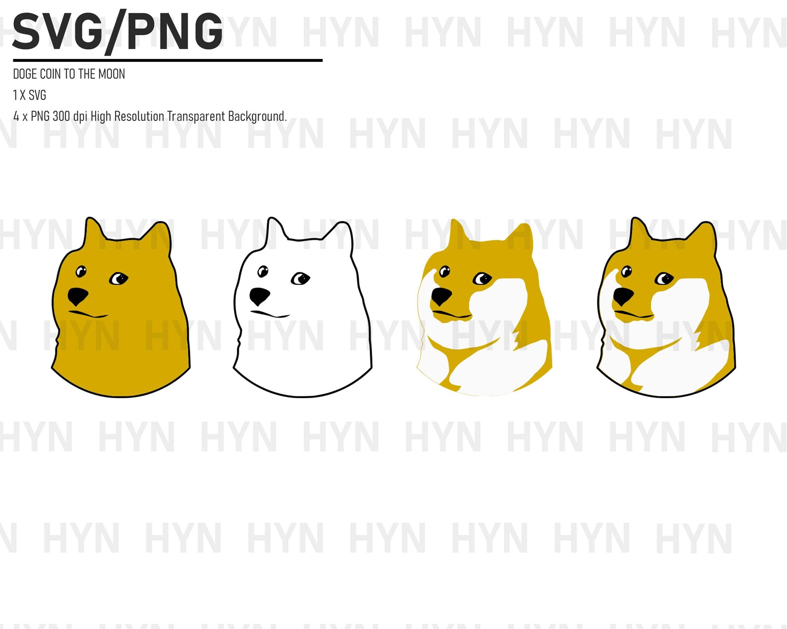Doge Coin SVG/PNG Vector File/High Quality/Cutting | Etsy