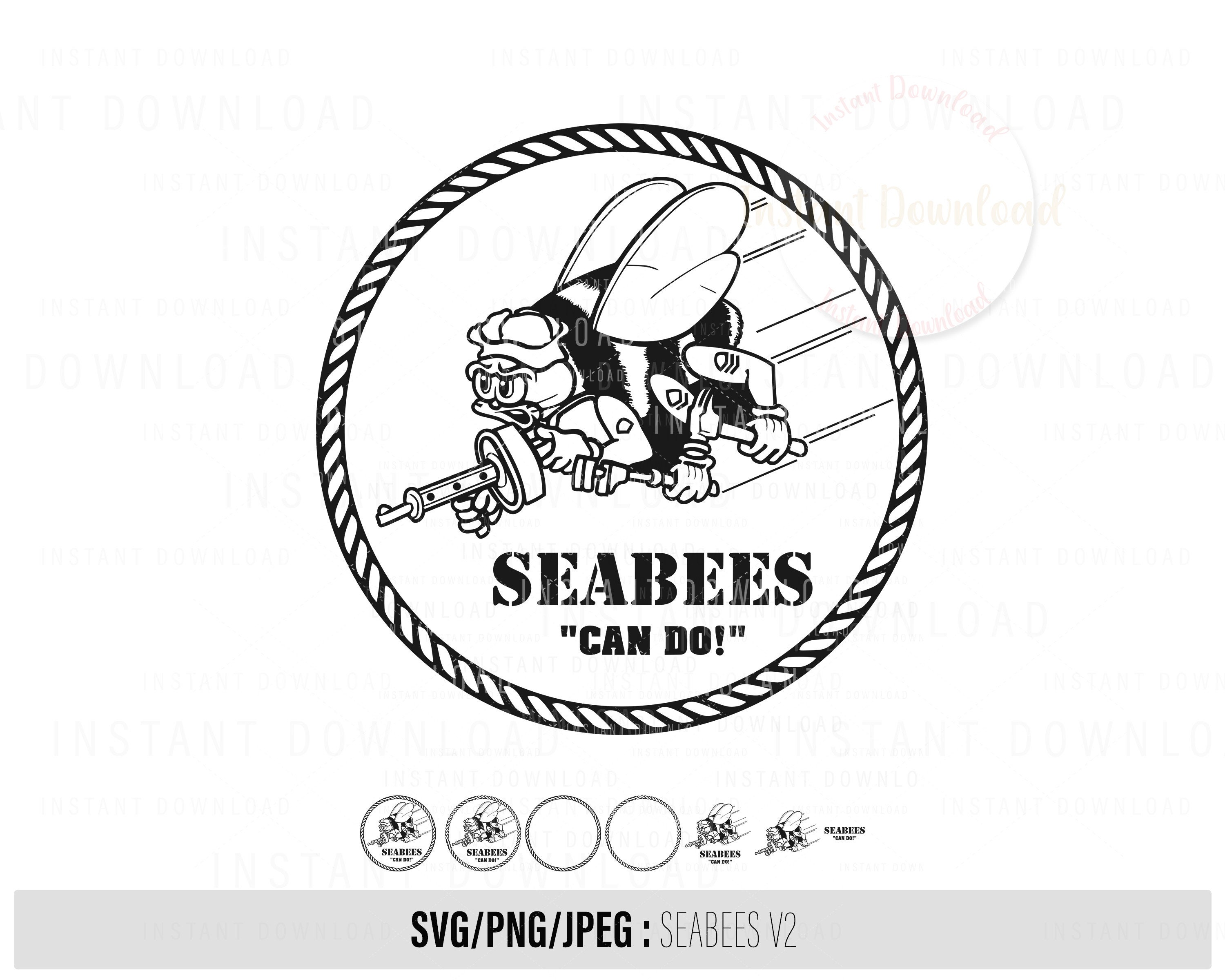 US Navy Seabees Insignia/sea Bees Logo/sea Beas Can Do/navy/ Digital ...
