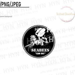US Navy Seabees Insignia/sea Bees Logo/sea Beas Can Do/navy/ Digital ...