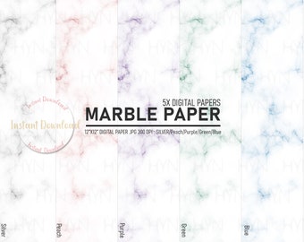 Pink Marble Digital Paper - Etsy