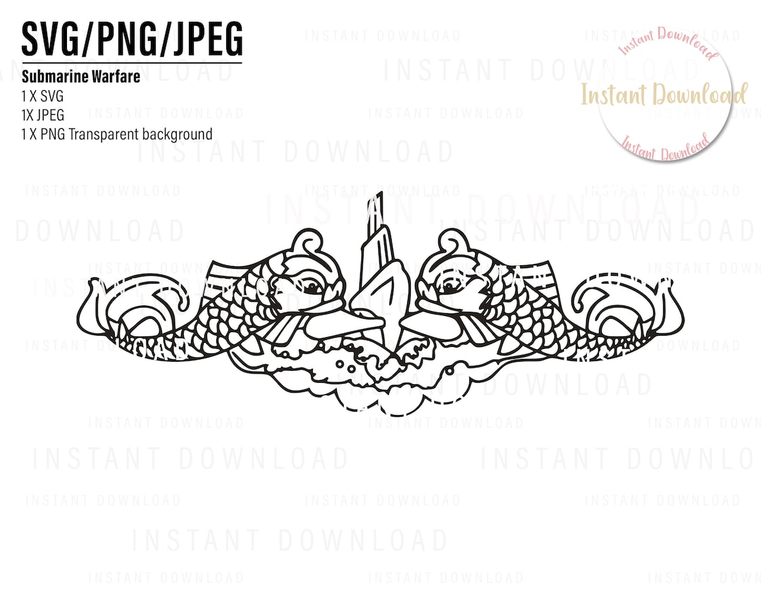 Submarine Warfare Insignia/navy Warfare/navy/ Digital File/cutting File ...