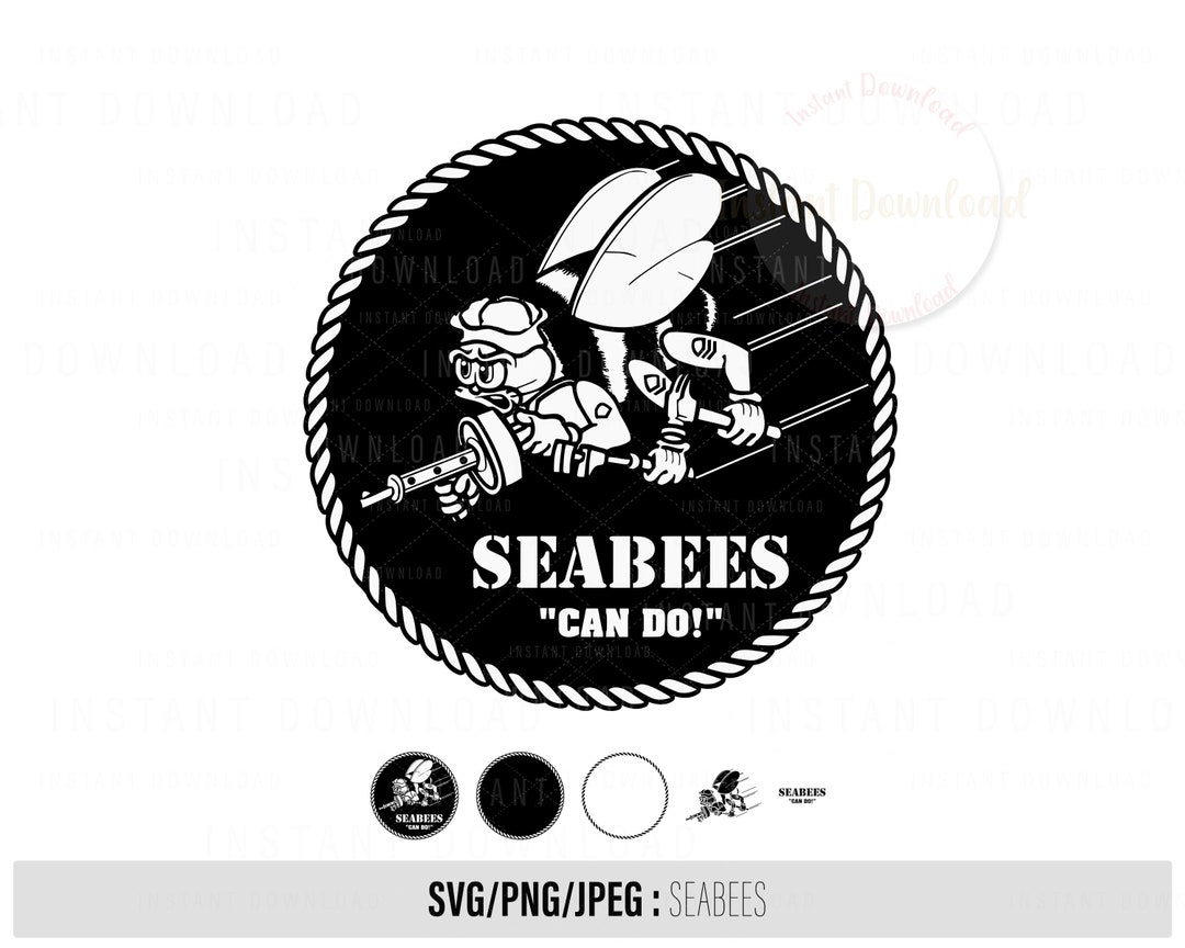 US Navy Seabees Insignia/sea Bees Logo/sea Beas Can Do/navy/ Digital ...