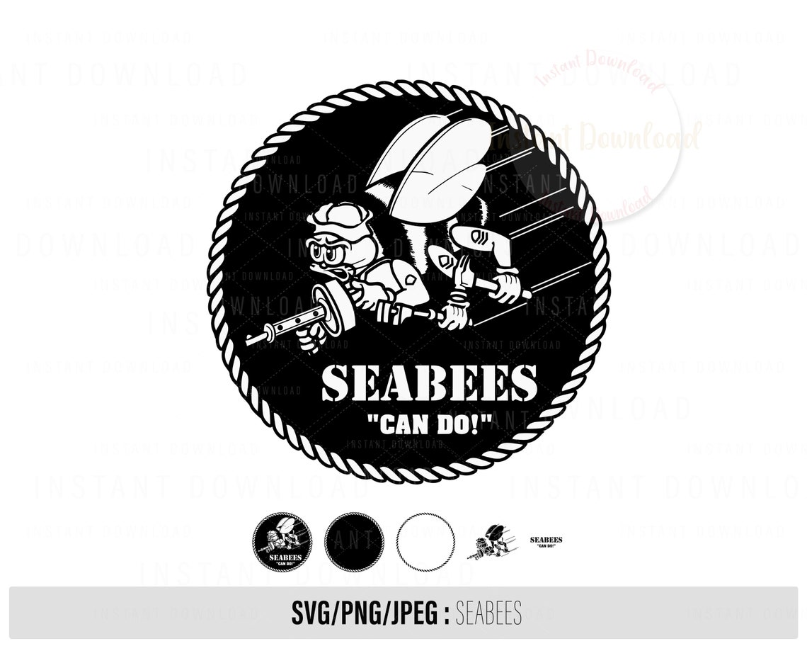 US Navy Seabees Insignia/sea Bees Logo/sea Beas Can Do/navy/ Digital ...