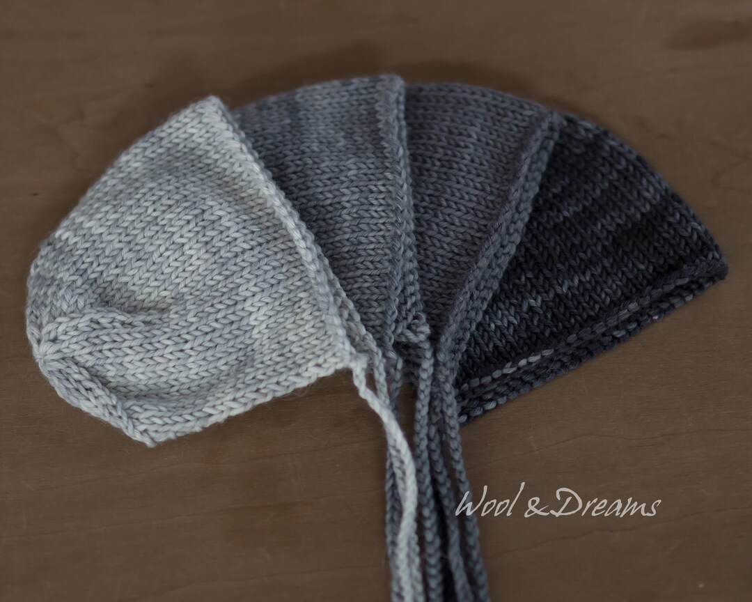 RTS Bonnet in 4 Gray Colours for Newborn Boy Girl Hat Photography Prop ...