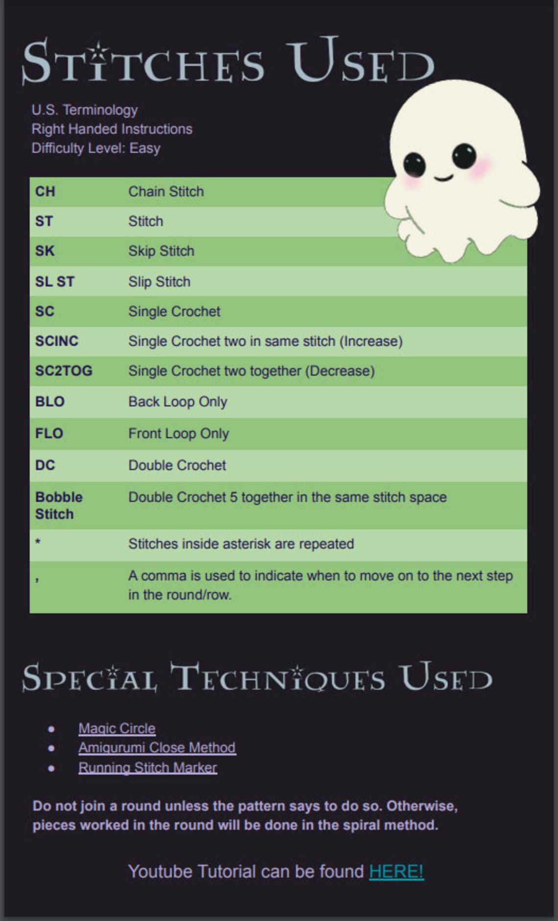 Howl the Littlest Ghost PDF Pattern - Etsy