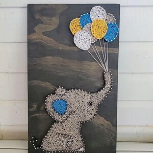 Baby Elephant Nursery String Art Sign - Baby Elephant Sign - Elephant ...