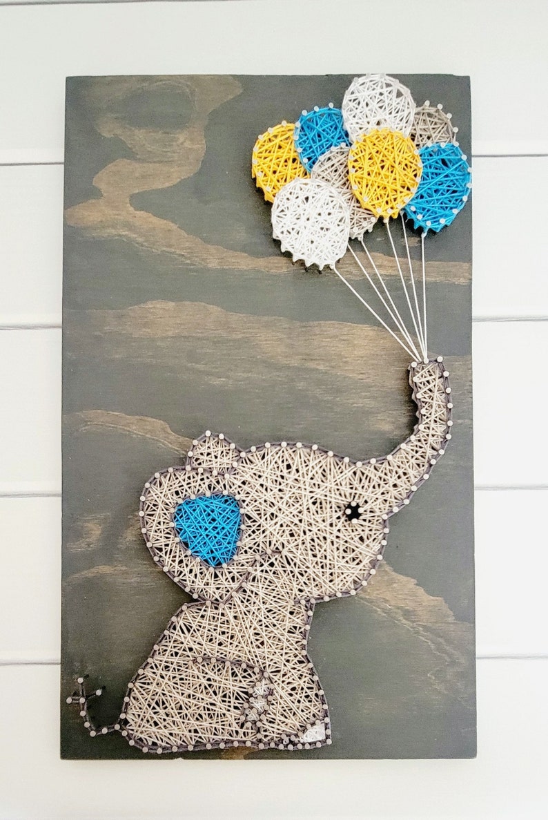 Baby Elephant Nursery String Art Sign Baby Elephant Sign Elephant ...