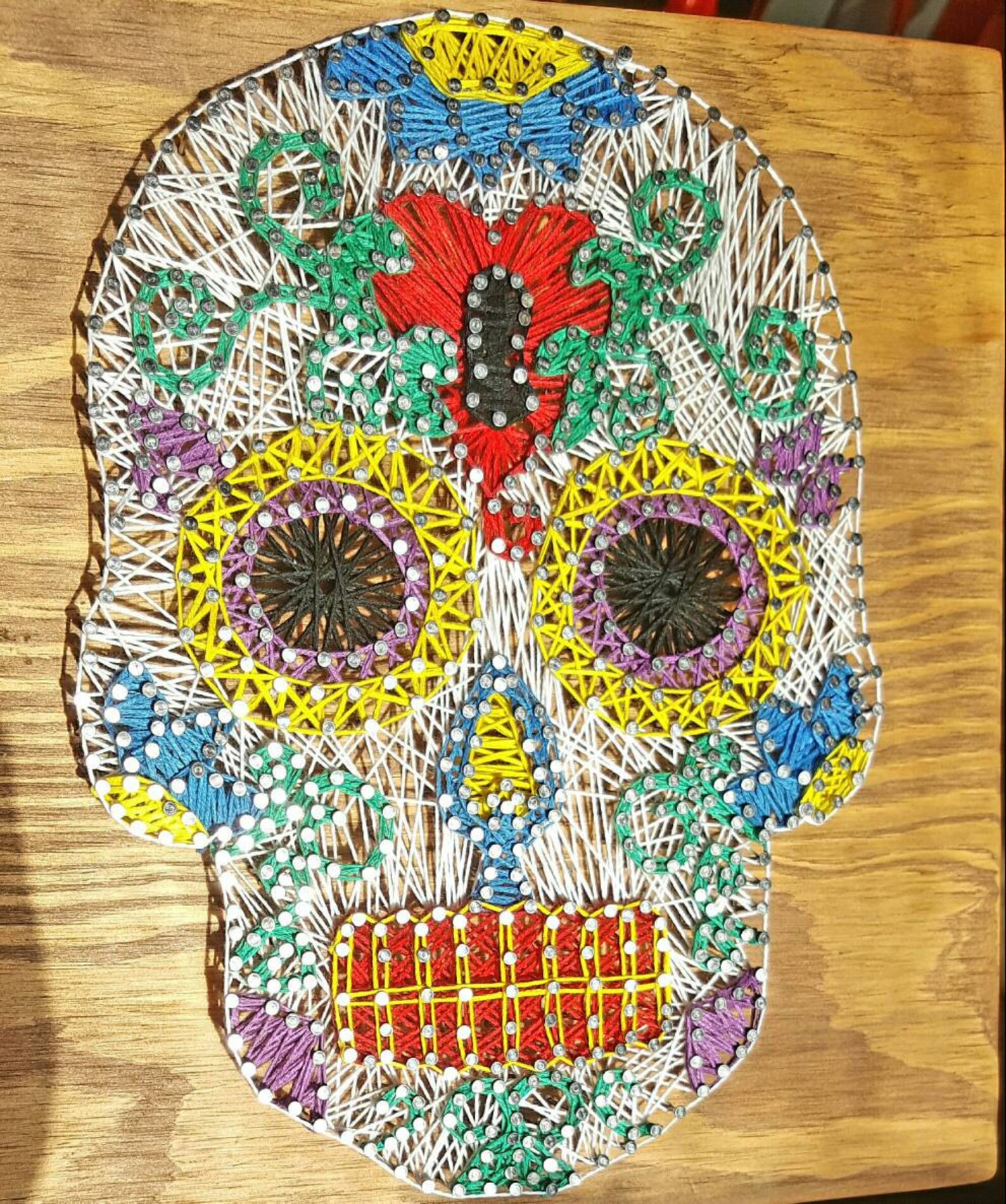 Sugar Skull String Art Sign Sugar Skull Wall Decor Dead of - Etsy