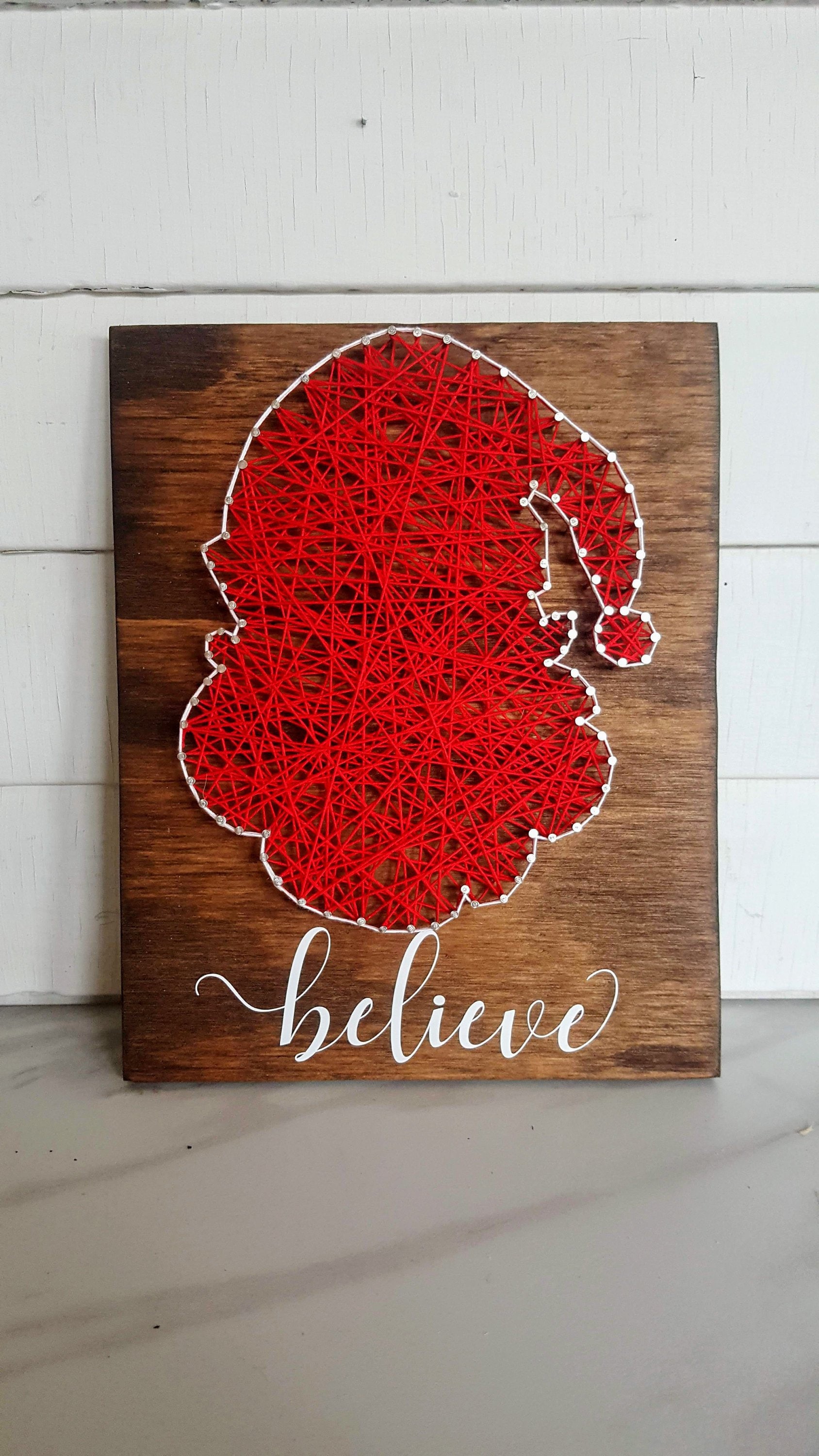 Christmas String Art Holiday String Art Santa String Art - Etsy.de