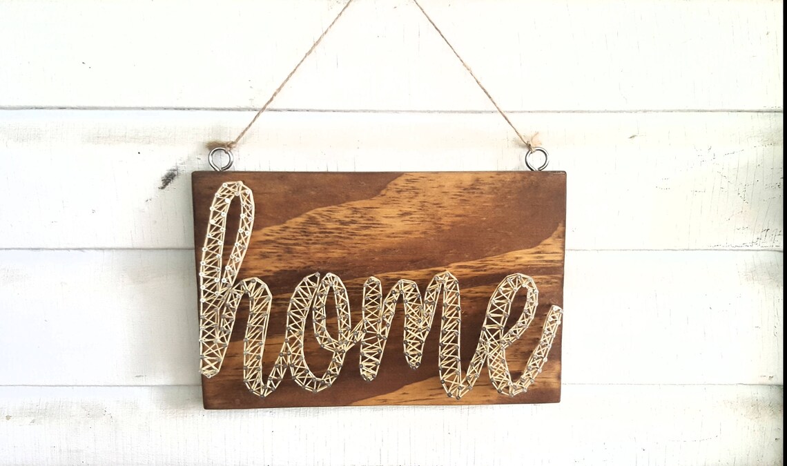 Home String Art Home Hanging Sign String Art Home Wall | Etsy