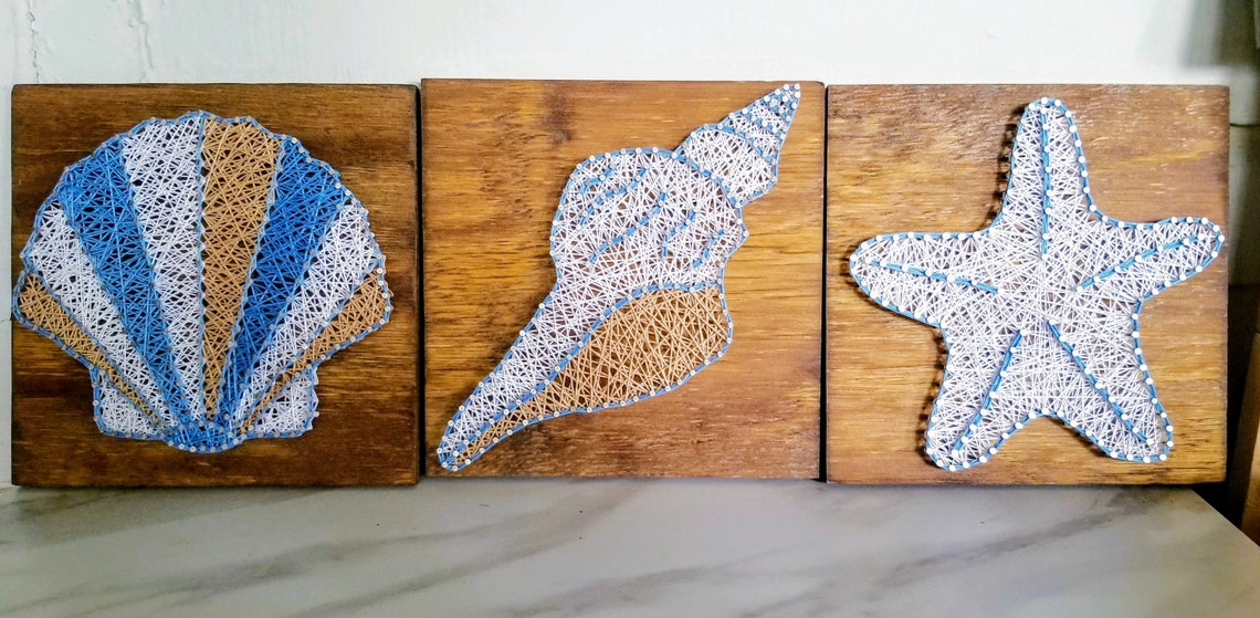 Beach String Art Beach Inspired Wall Decor Beach Wall Art - Etsy
