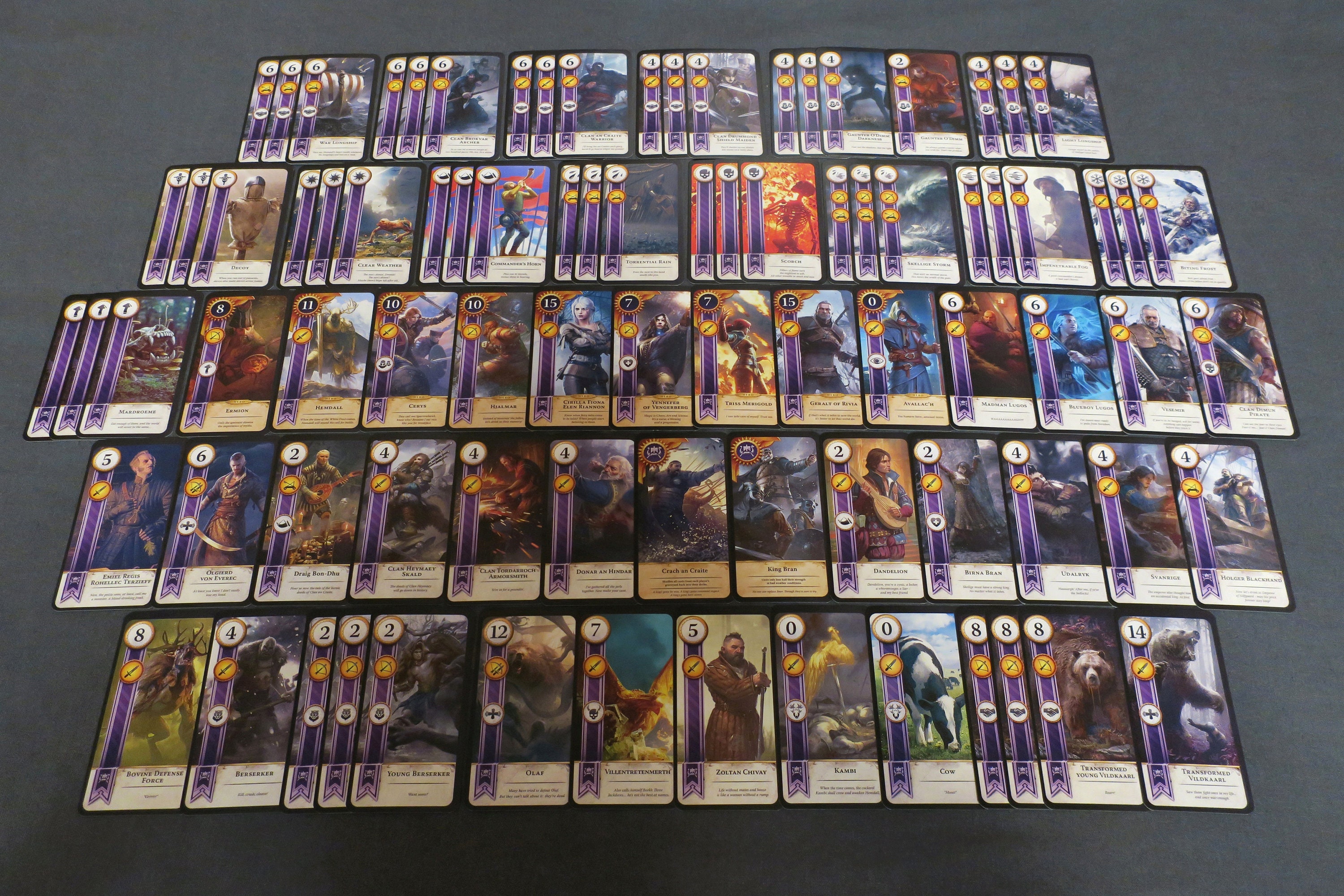 Gwent Cards 5 decks Full Set Witcher 3: Wild Hunt | Etsy