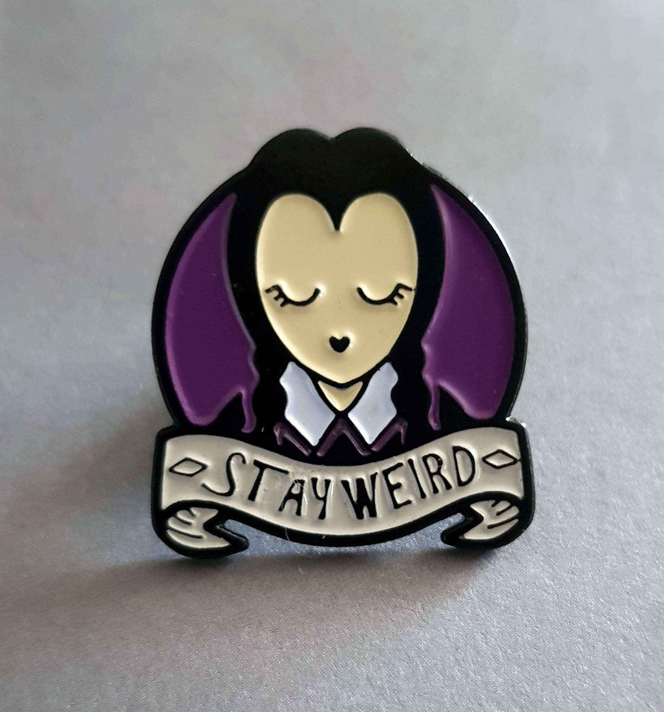 SECONDS Wednesday Addams Enamel Pin Stay Weird - Etsy UK