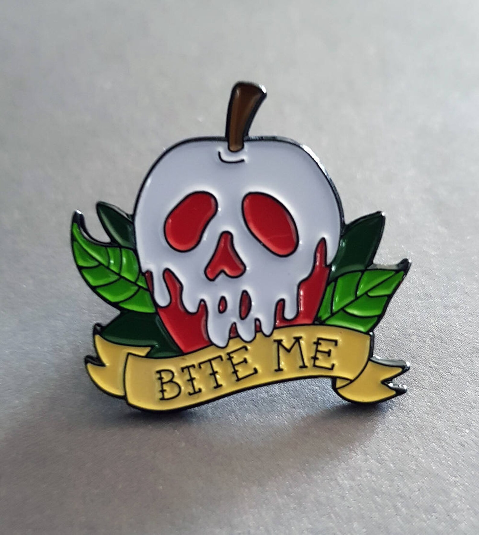 Poison apple snow white bite me enamel pin | Etsy
