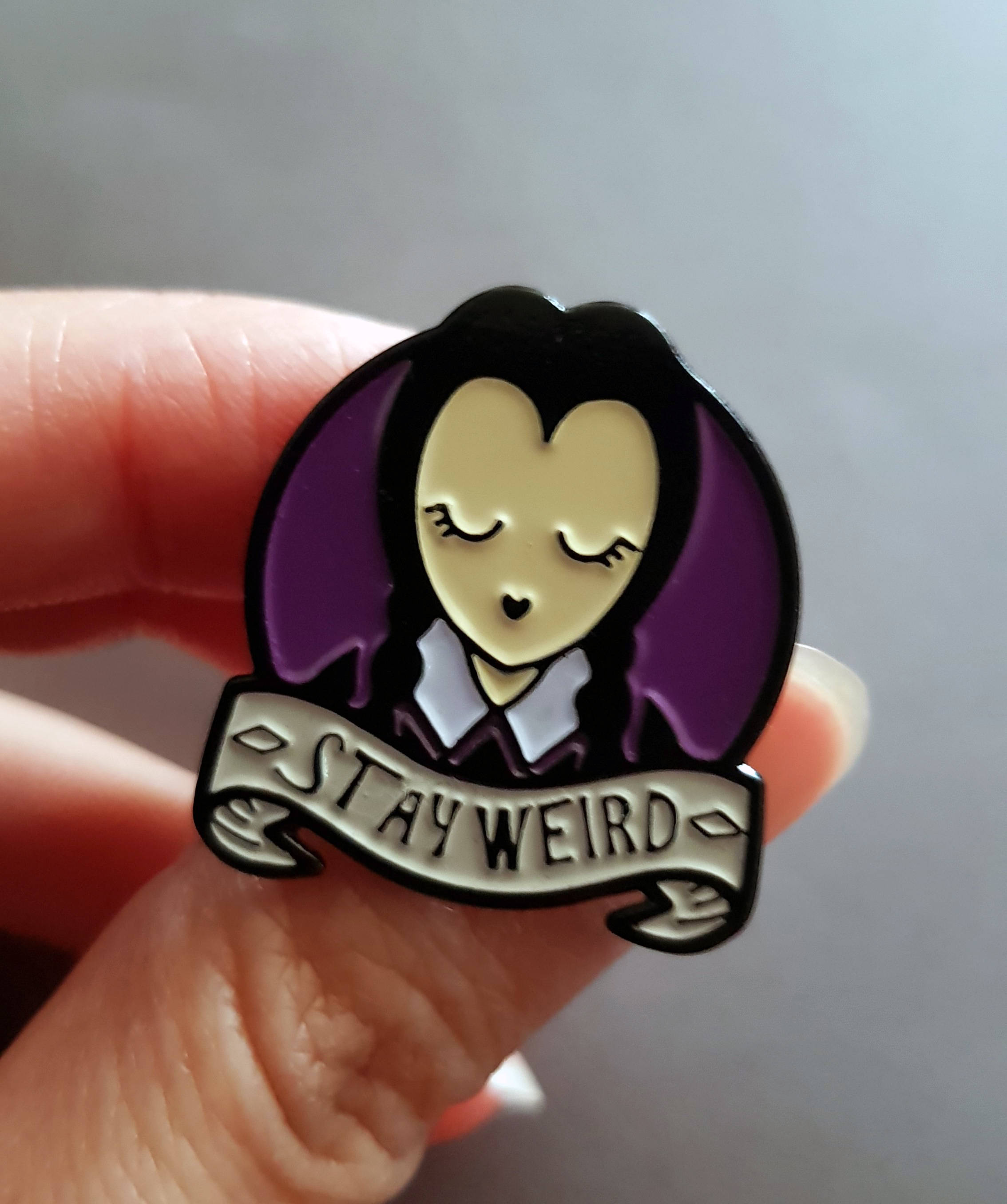 SECONDS Wednesday Addams Enamel Pin Stay Weird - Etsy UK