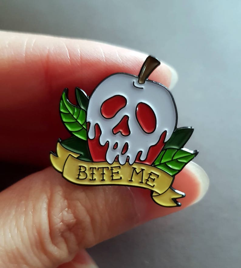 Poison Apple Snow White Bite Me Enamel Pin | Etsy