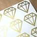 30 Diamond Vinyl Stickers, Bridal Shower Stickers, Ring Diamond Decal ...
