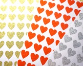 100 Gold Glitter Heart Stickers Gold Wedding Favor - Etsy