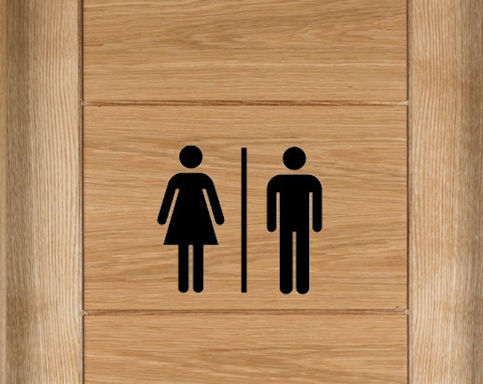 Restroom Vinyl Decal, Wc Sticker, Toilet Door Sticker, Door Decals ...