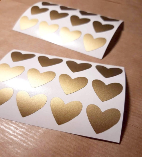 50 Heart Stickers Hand Drawn Heart Decals Removable Vinyl | Etsy