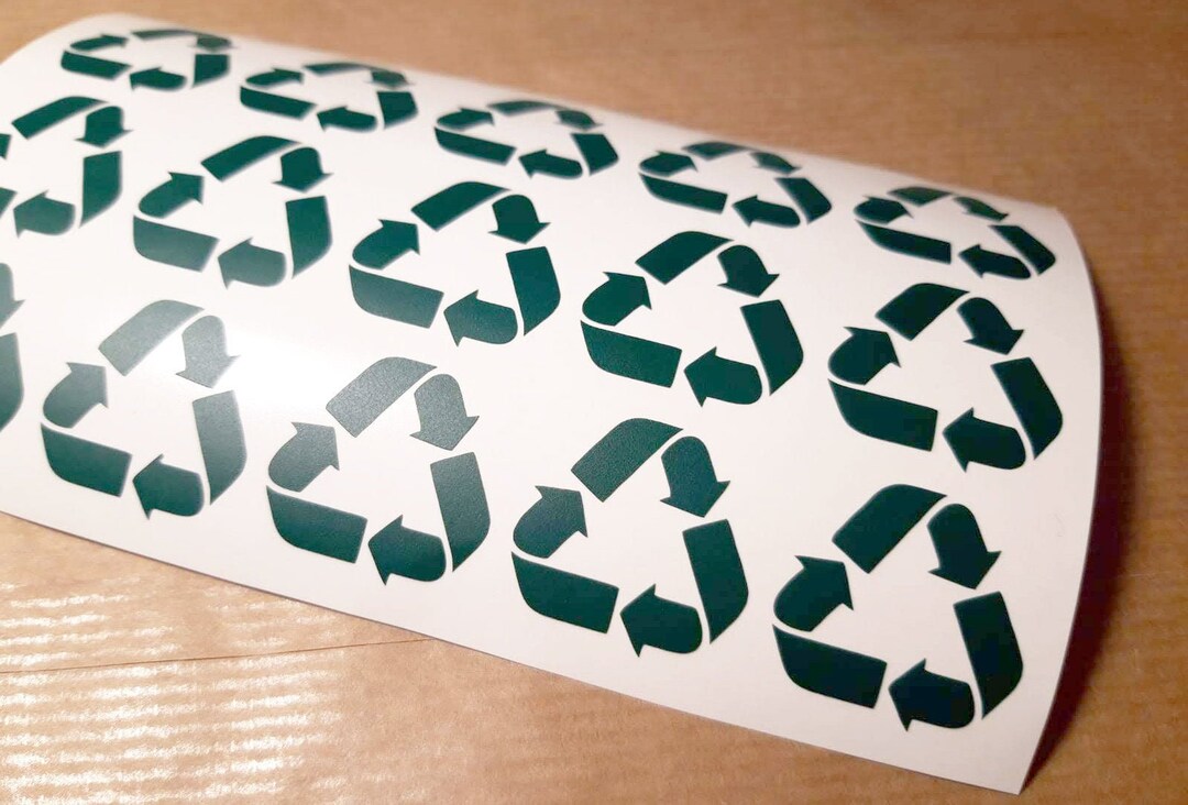30 Recycle Vinyl Decals, Recycle Sign Stickers, Recycle Packaging Decal ...