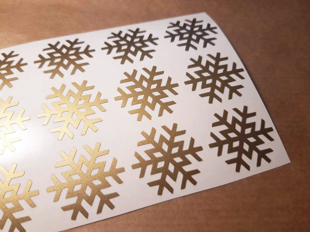30 Snowflake Stickers, Snowflake Decal, Gift Wrapping, Xmas Envelope ...