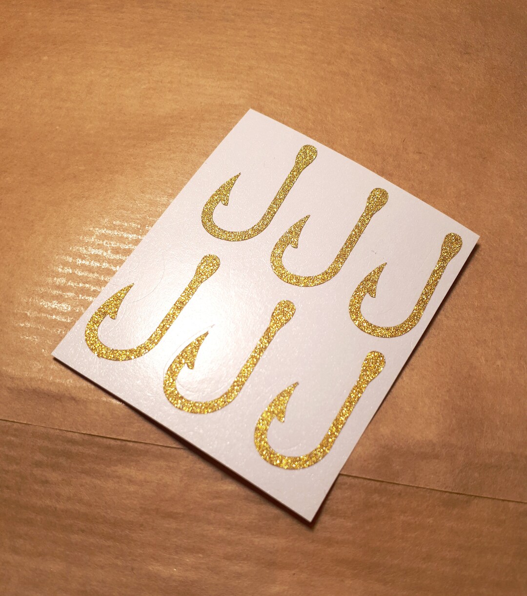 20 Glitter FISHING HOOK Stickers, Fishing Envelope Stickers, Baby ...