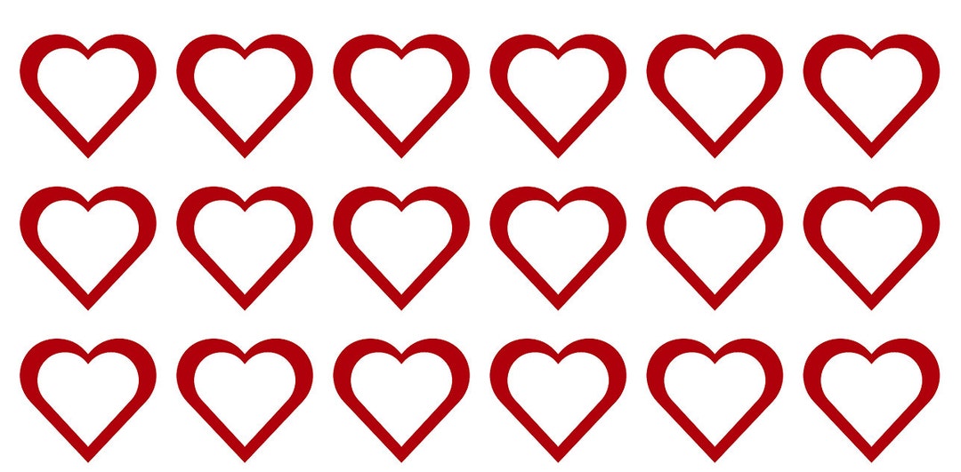 30 Heart Stickers, Heart Vinyl Decals, Bridal Shower Stickers ...